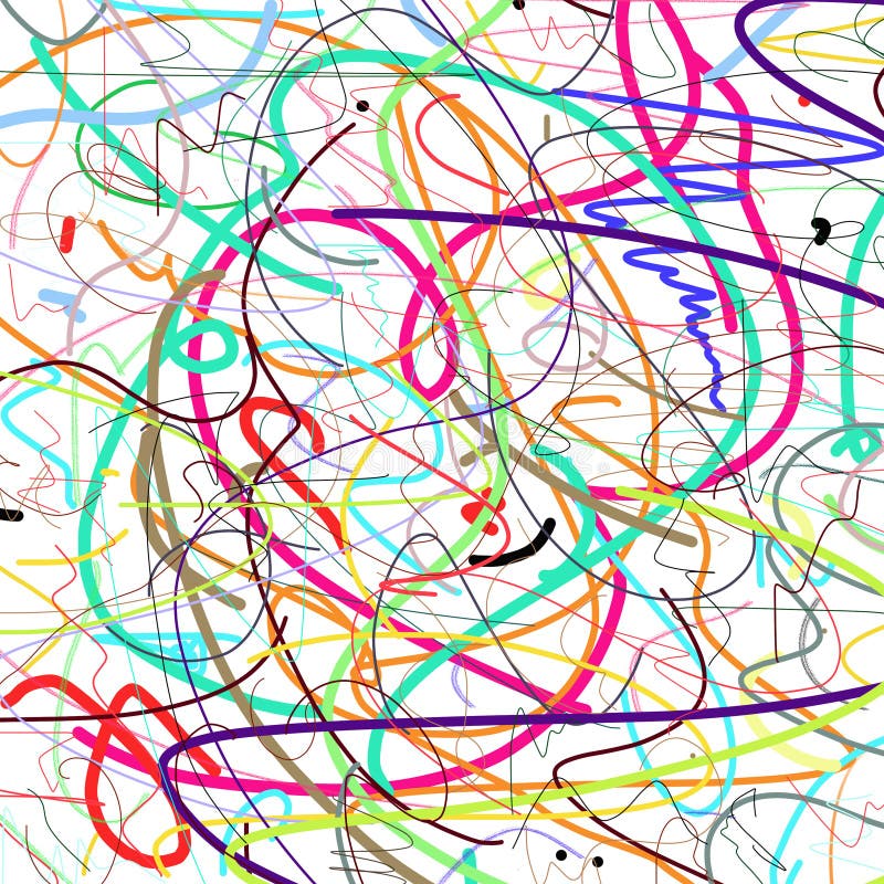 Multi-colored Abstract Lines On White Background Stock Illustration ...