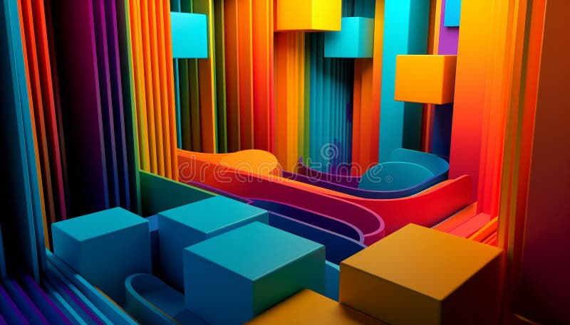 Multi-colored Abstract Shapes Create a Futuristic Backdrop Generated by ...