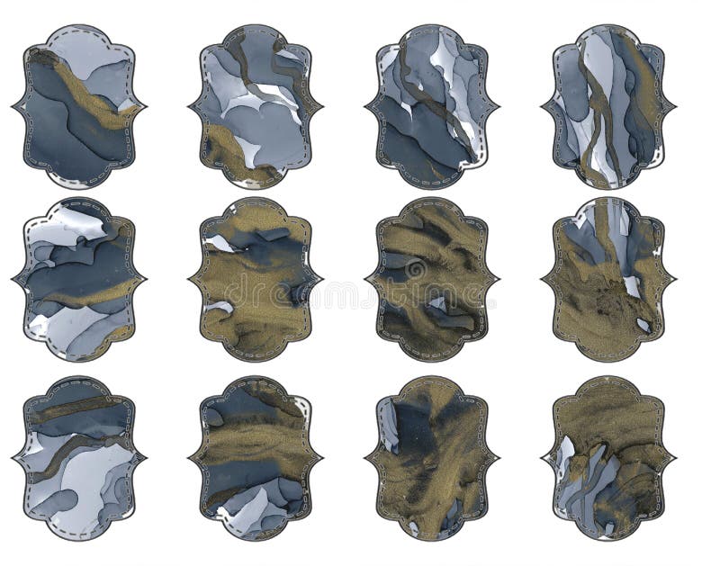 Gift Tag and Labels Multi-colored Abstract Twelve Tags, Pattern. Set of ...