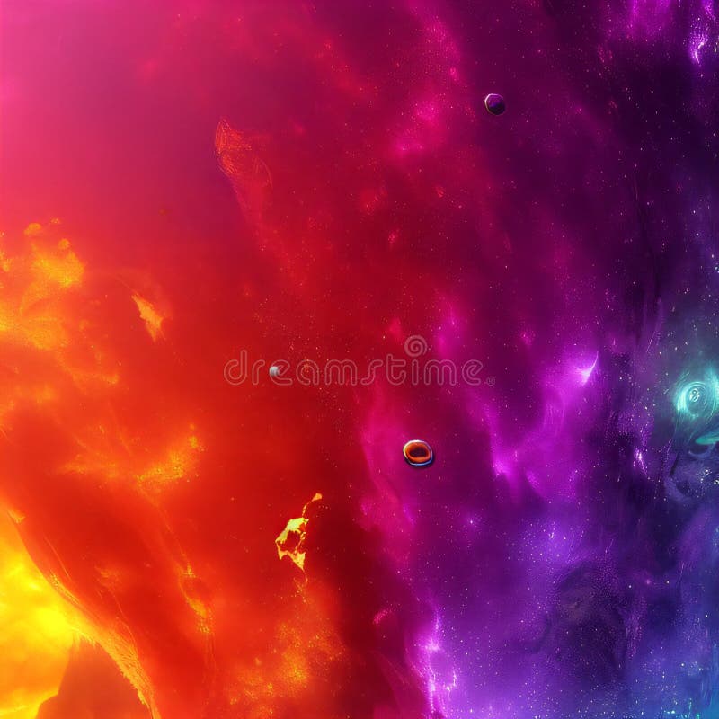 Multi-colored Abstraction of Blue, Purple, Red, Orange and Yellow. a ...