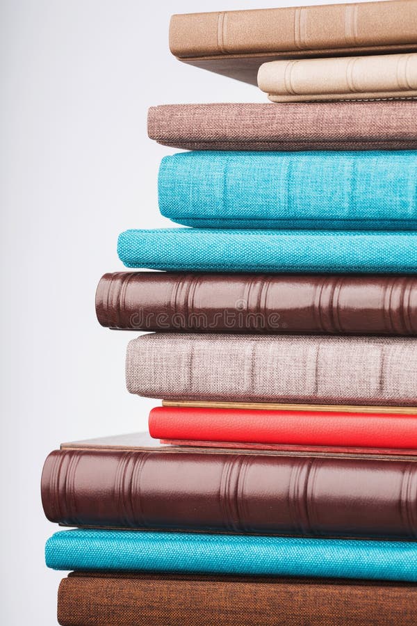 Multi-colored Albums of Different Sizes and Textures Stock Photo ...