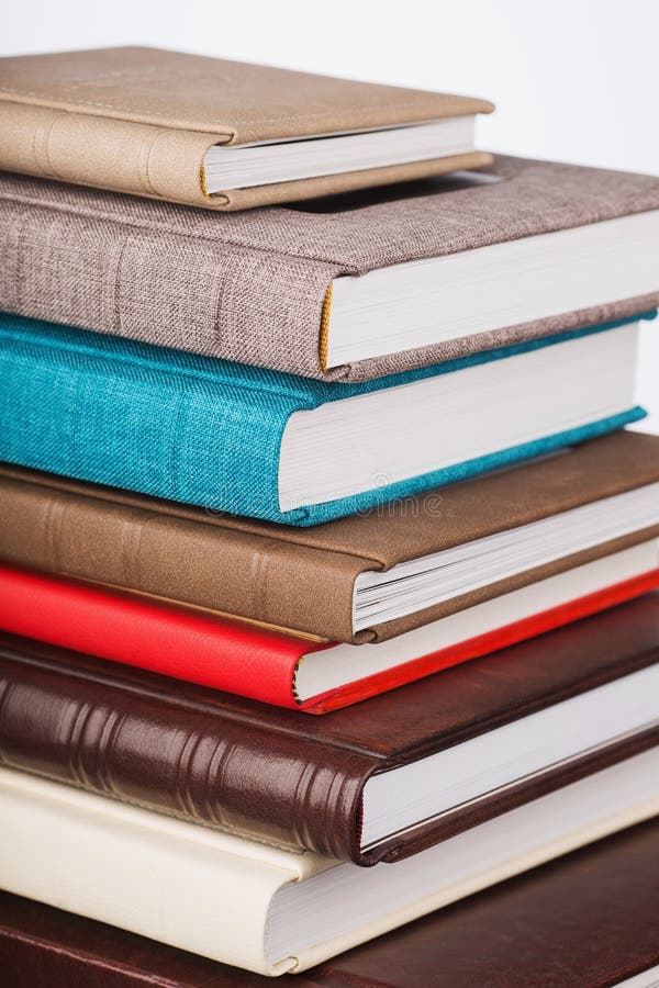 Multi-colored Albums of Different Sizes and Textures Stock Photo ...