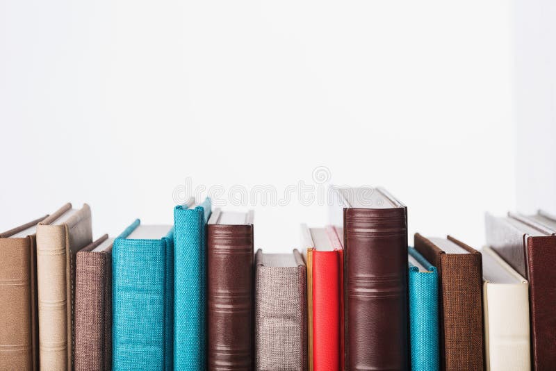 Multi-colored Albums of Different Sizes and Textures Stock Photo ...