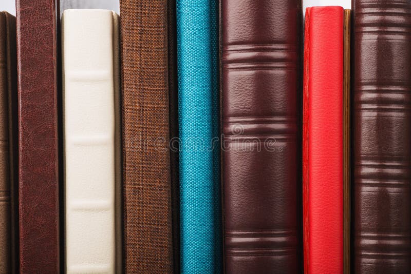 Multi-colored Albums of Different Sizes and Textures Stock Photo ...