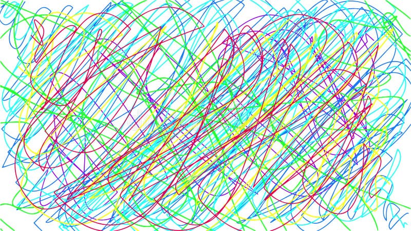 Multi Colored Animated Pen Scribbles Vignette on Black Backdrop Stock ...