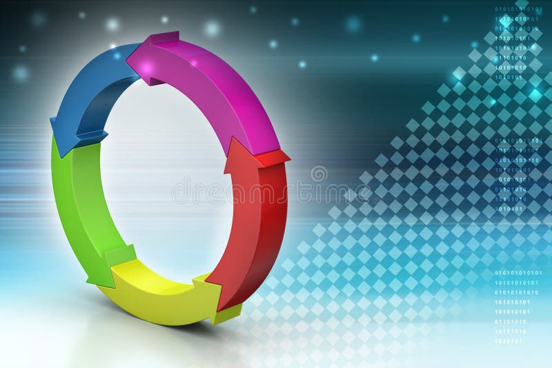 Multi colored arrow circle stock illustration. Illustration of concept ...
