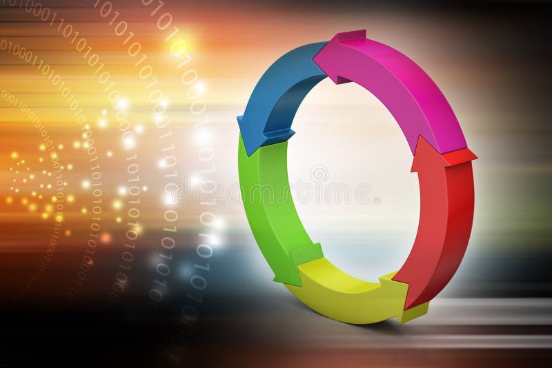 Multi colored arrow circle stock illustration. Illustration of green ...
