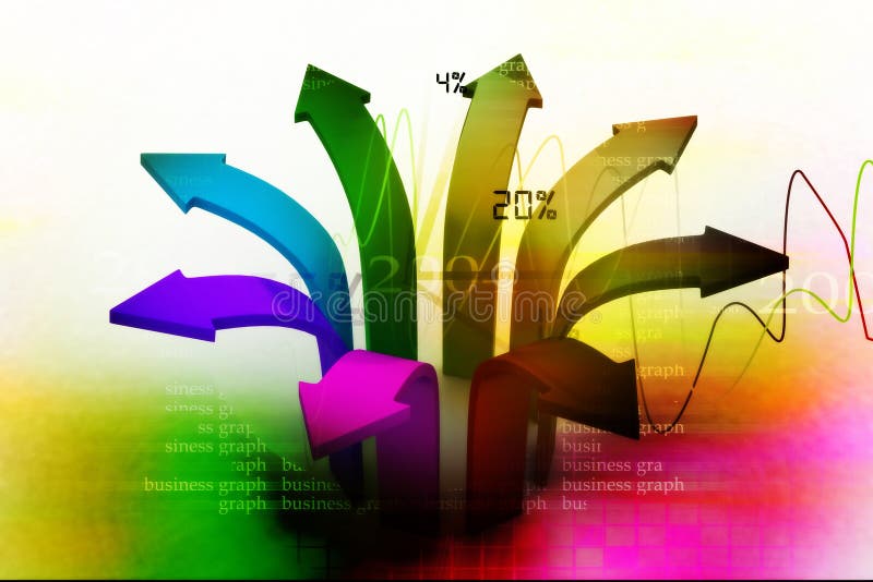 Multi colored arrow stock illustration. Illustration of green - 39370806