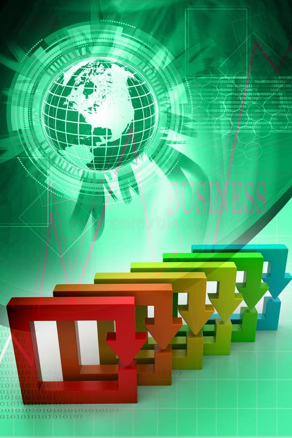 Multi colored arrow square stock illustration. Illustration of golden ...