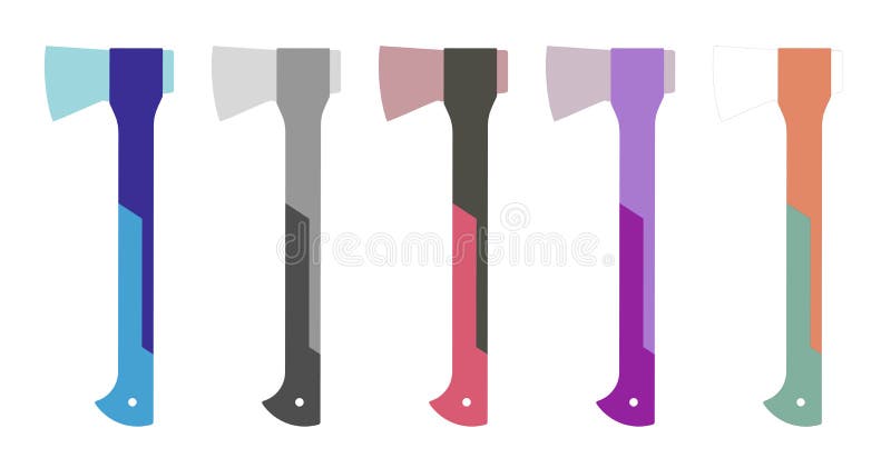 Multi-colored Axes. Vector Tools for Cutting Trees Stock Vector ...