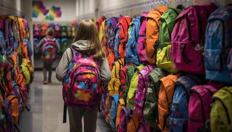 Multi Colored Backpacks Stacked in a Retail Store for Outdoor ...