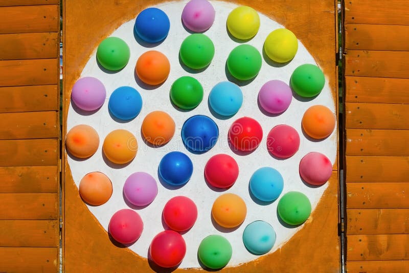 Multi-colored Balloons in the Cells Stock Photo - Image of empty ...