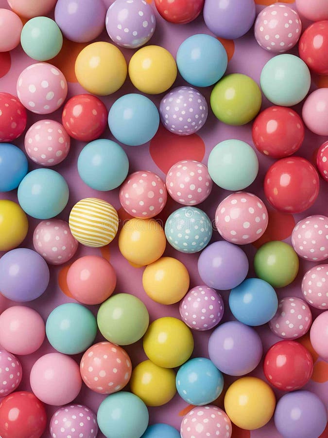 Multi-colored Balloons, Eggs, on a Light Background Generated with AI ...