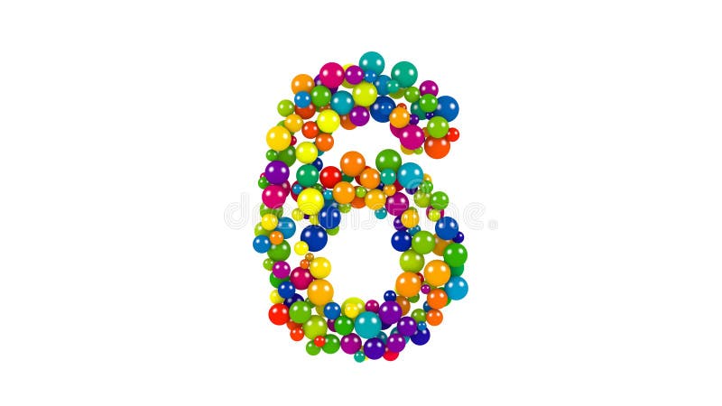 Multi-colored Balls in the Shape of Number Four Stock Footage - Video ...