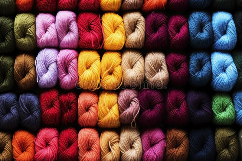 Multi-colored Balls of Thread. Generative AI Stock Image - Image of ...