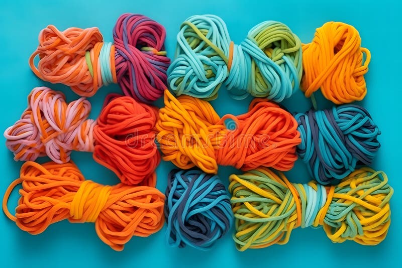 Multi-colored Balls of Thread for Knitting. Neural Network AI Generated ...