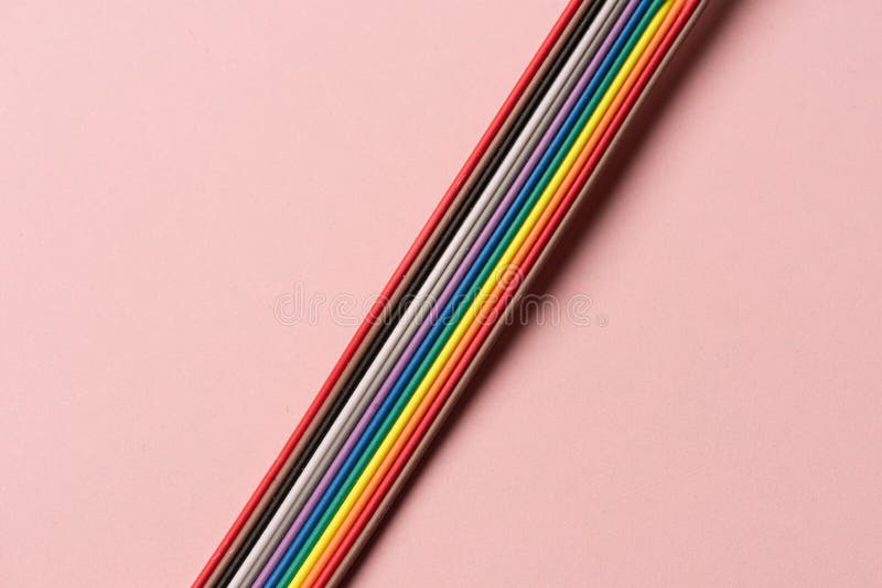 Multi Colored Band of Electronics Cables Stock Photo - Image of ...