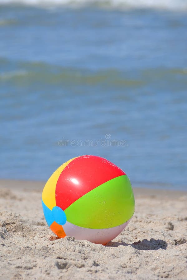 Multi Colored beach ball stock photo. Image of water - 248558956