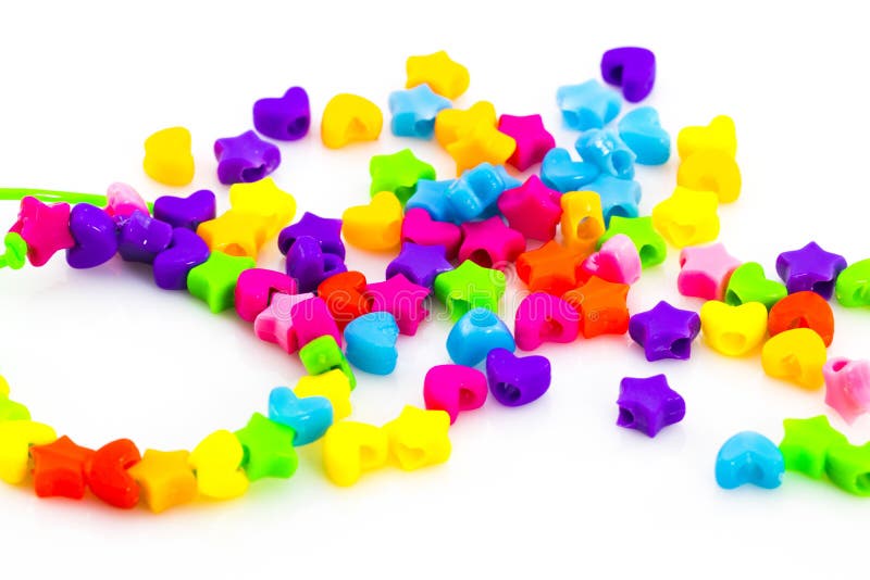 Multi Colored Beads Isolated Stock Photo - Image of abstract, beading ...