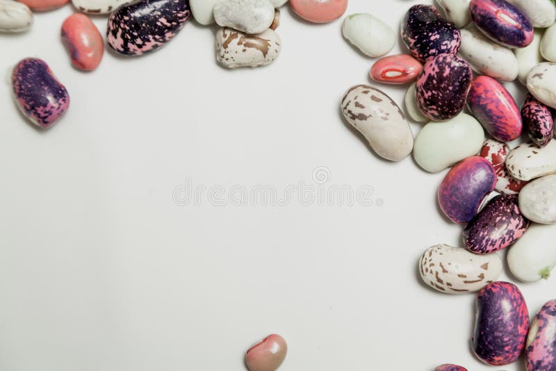 Multi-colored Beans Lies on White Background Stock Image - Image of ...