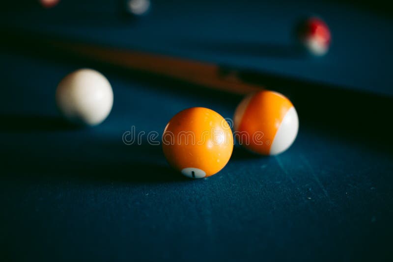 Multi-colored Billiard Balls on a Blue Table Stock Photo - Image of ...