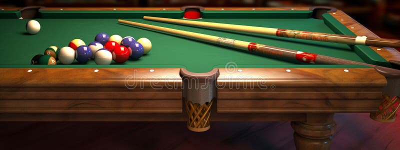 Multi-colored Billiard Balls Table Cues Stock Illustration ...