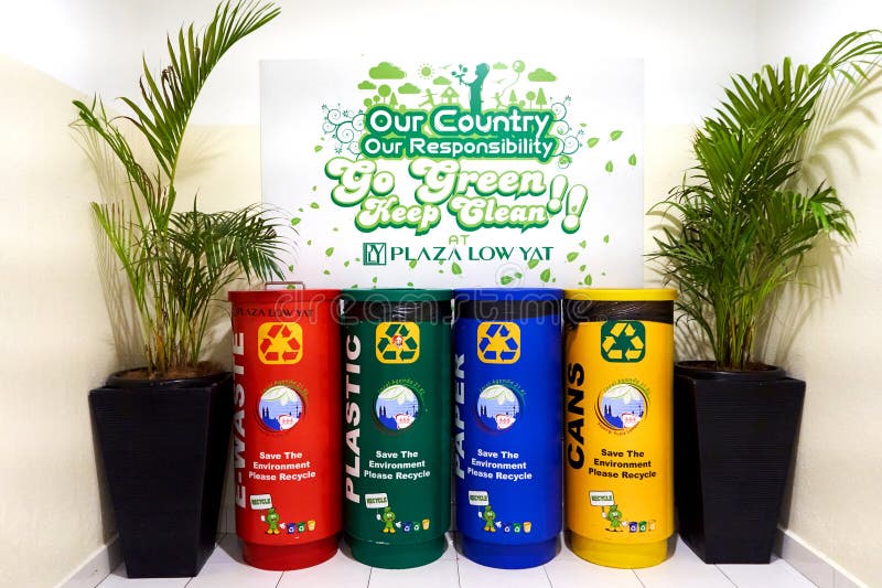 Multi-colored Bins for Environmentally Friendly Waste Sorting Inside ...