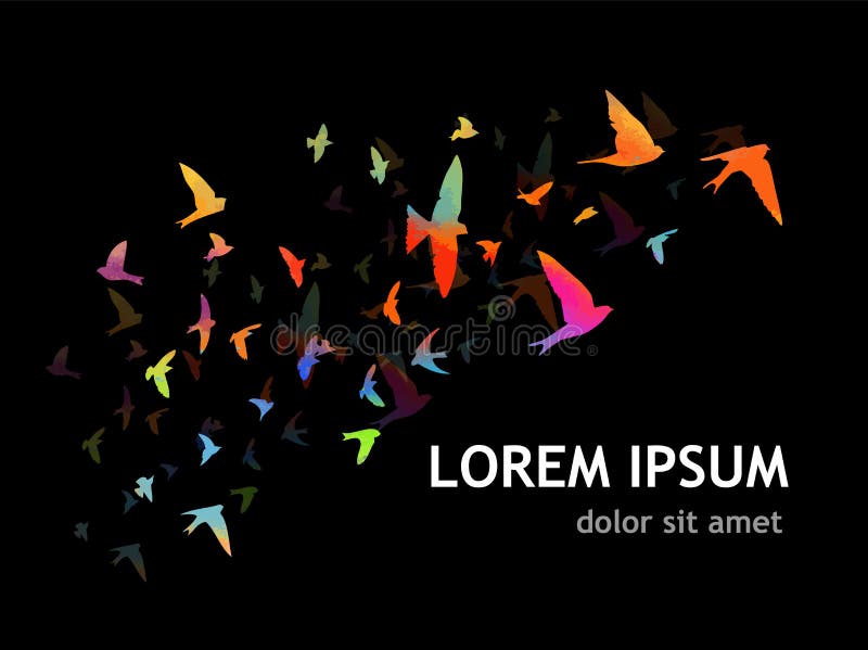 Birds Flock Flying Color Vector Stock Illustrations – 639 Birds Flock ...