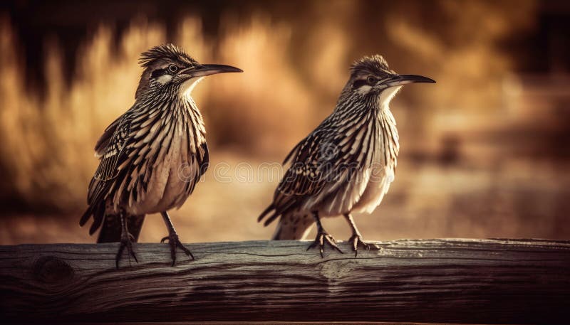 Multi Colored Birds Perch on Sun Drenched Branch Generated by AI Stock ...