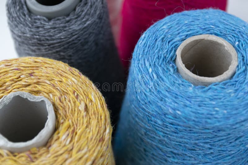 Multi-colored Bobbins of Wool Yarn for Hand and Machine Knitting Stock ...