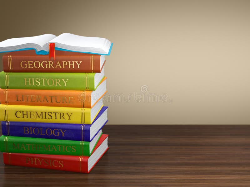 Multi colored book stack stock illustration. Illustration of ...