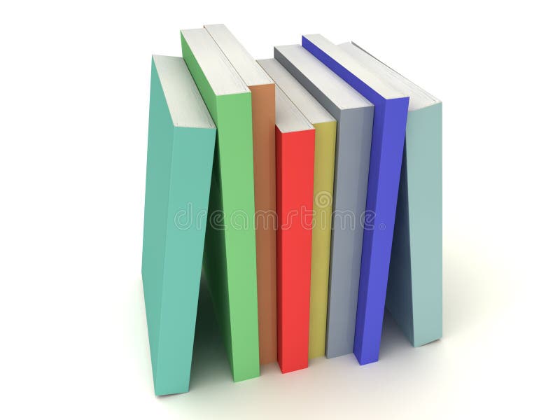 Multi-colored books line stock illustration. Illustration of line ...