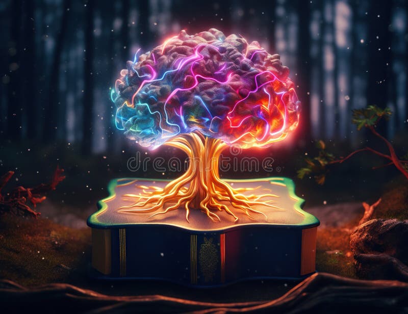 A Multi-colored Brain in the Form of a Tree that Grows in a Beautiful ...
