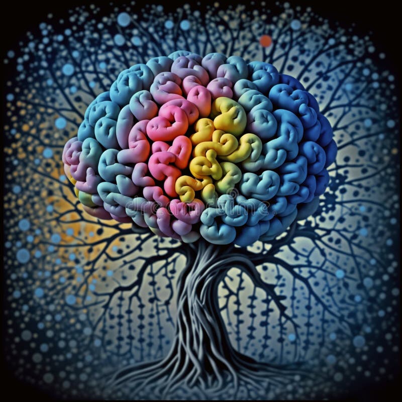 Multi-colored Brain in the Shape Stock Illustration - Illustration of ...