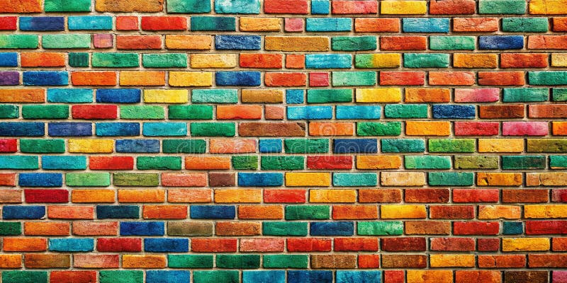 Multi Colored Brick Wall Wallpaper Background AI Generative Stock ...