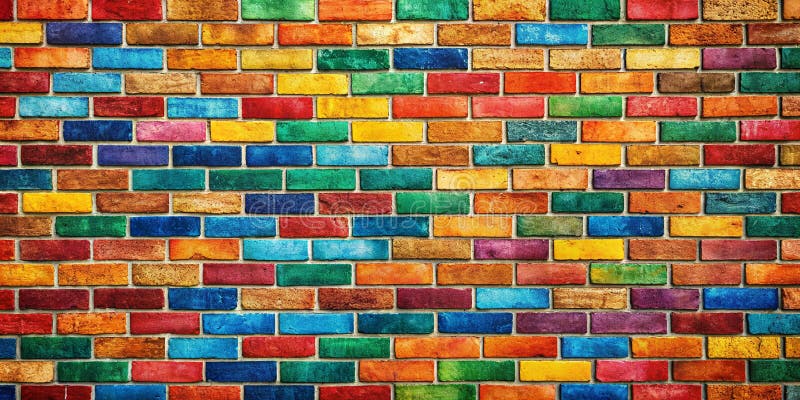 Multi Colored Brick Wall Wallpaper Background Generative by AI Stock ...