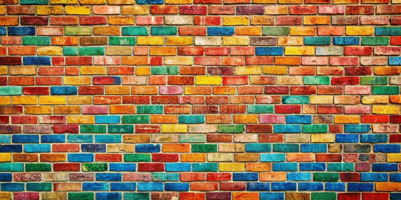 Multi Colored Brick Wall Wallpaper Background Generative by AI Stock ...