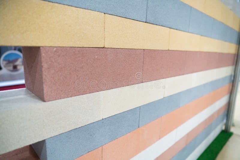 Multi colored bricks stock image. Image of exterior - 196124235