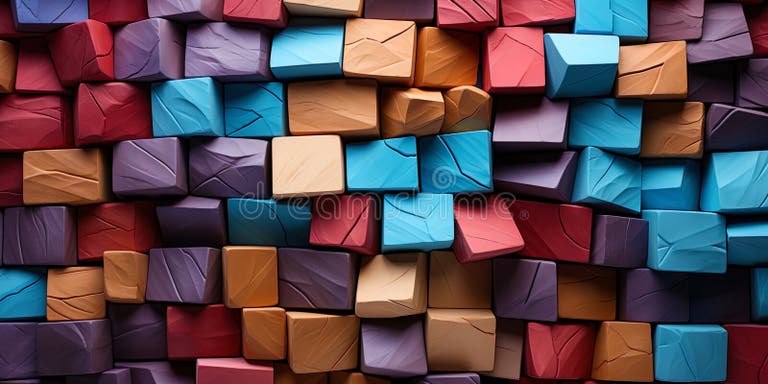 Multi Colored Bricks, Like a Puzzle Where Each Element is an Integral ...