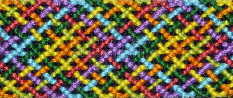 Multi-colored Bright Background with Unusual Pattern Handmade of Thread ...