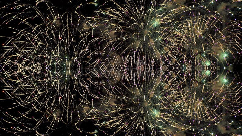 Multi-colored Bright Fireworks Sparkle Silver Lilac and Pink Colors on ...