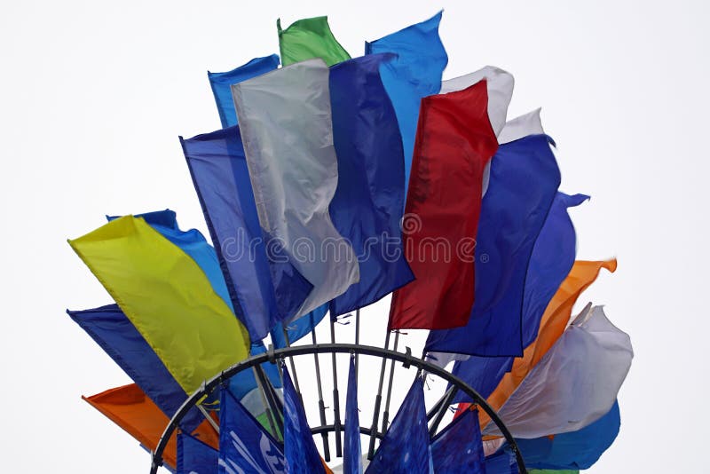 Multi-colored Bright Flags. Decoration and Decoration Stock Photo ...