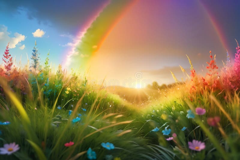 Multi-colored Bright Rainbow in Pastel Colors Stock Image - Image of ...