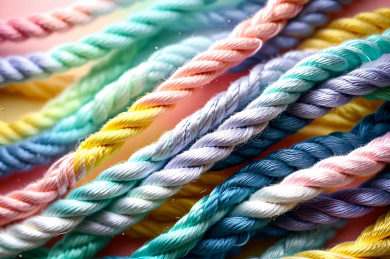 Multi-colored Bright Ropes in Pastel Colors Stock Image - Image of ...