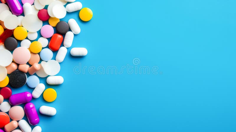 Multi-colored Bright Tablets on a White Background. Stock Illustration ...