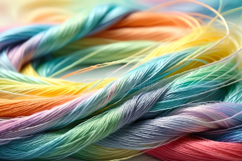 Multi-colored Bright Threads in Pastel Colors Stock Image - Image of ...