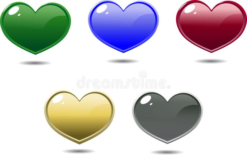 Multi-colored Brilliant Hearts Stock Vector - Illustration of style ...