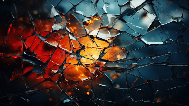 Broken and Exploded Glass Surface Fly in Shatter Stock Vector ...