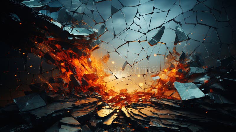 Multi Colored Broken Exploded Glass Shattered Creative Background AI ...