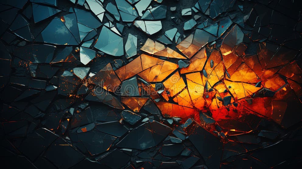 Multi Colored Broken Exploded Glass Shattered Creative Background AI ...